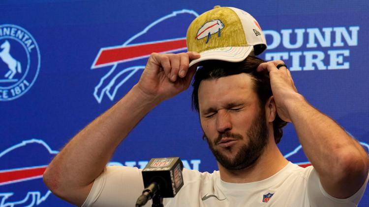 Josh Allen wears Carson's cap to honor young hospital patient after ...