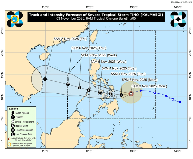 More areas now under Signal no. 3 due to Typhoon Tino – Pagasa