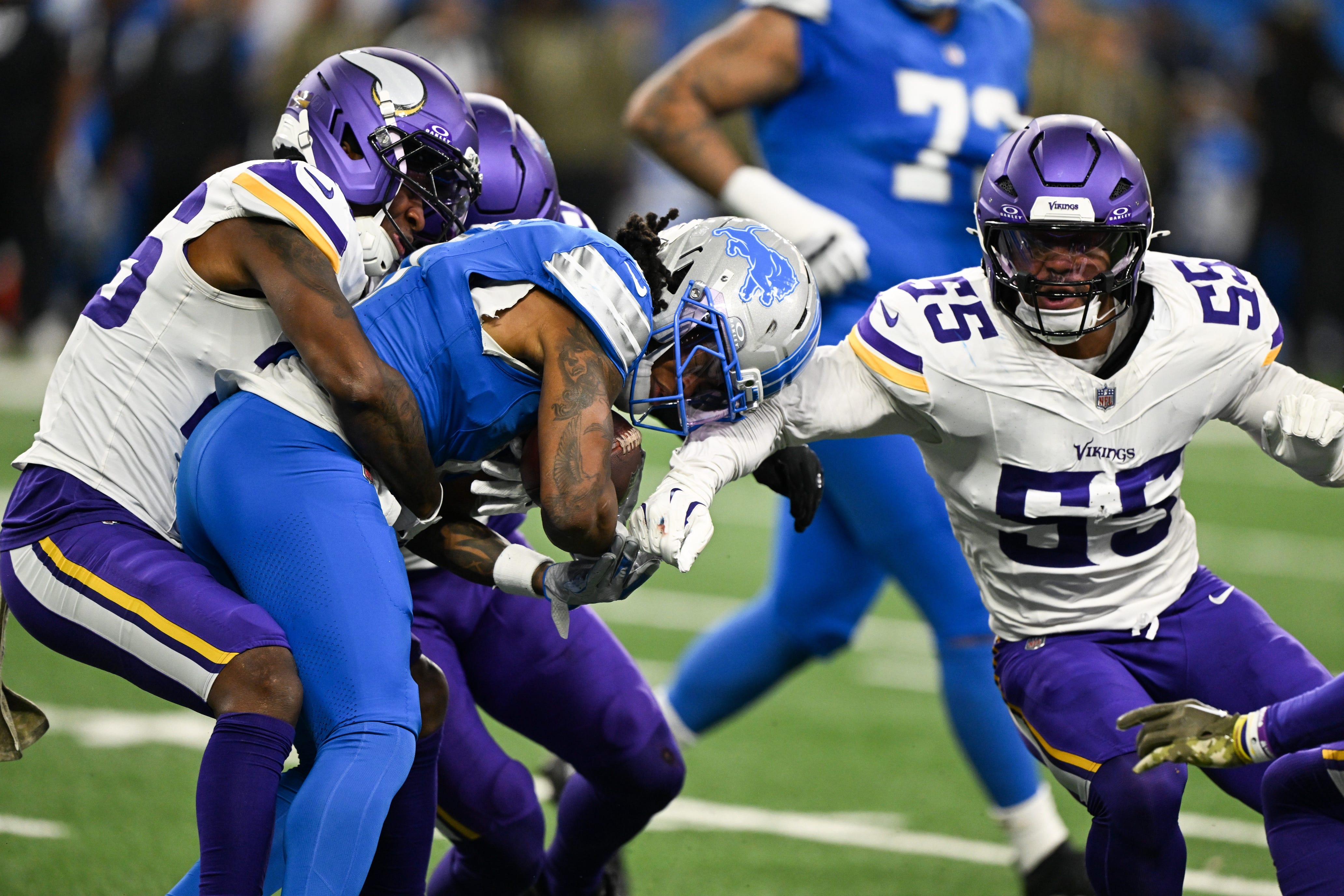 Lions' wounded offensive line wilted against Vikings in 'very ...