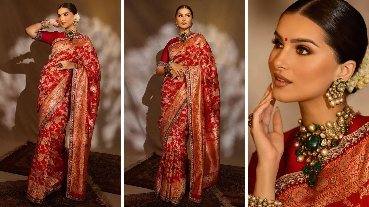Tara Sutaria Revives the Timeless Charm of the Red Banarasi Saree