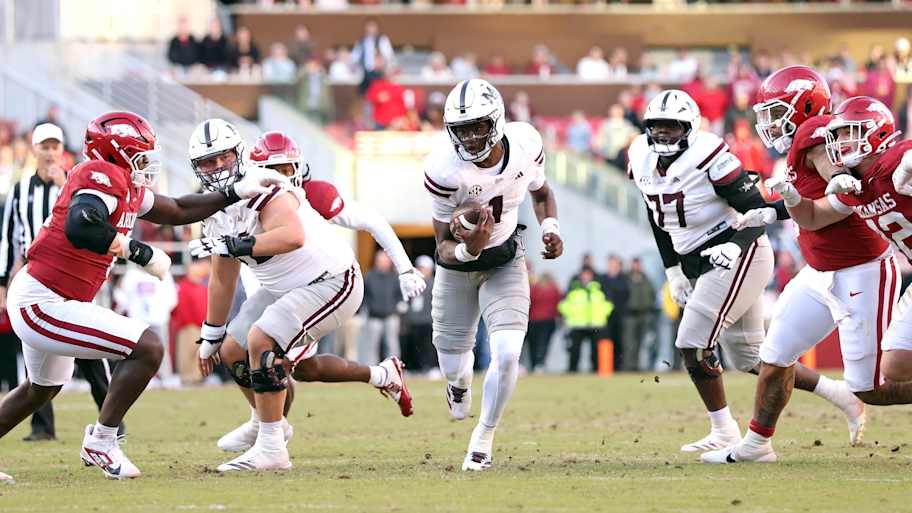 Mississippi State's Blake Shapen praises Kamario Taylor's performance ...