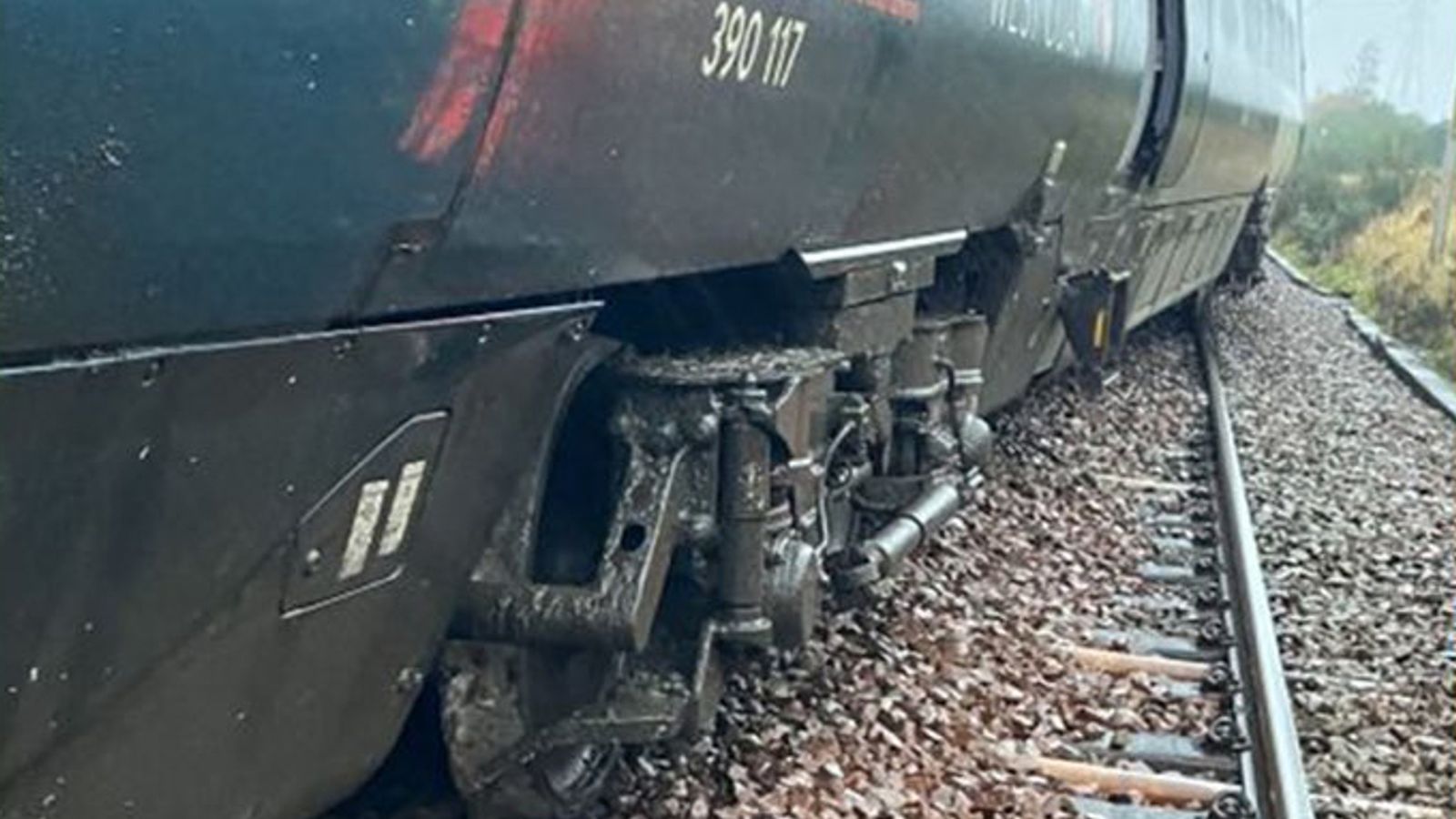 First pictures of derailed train