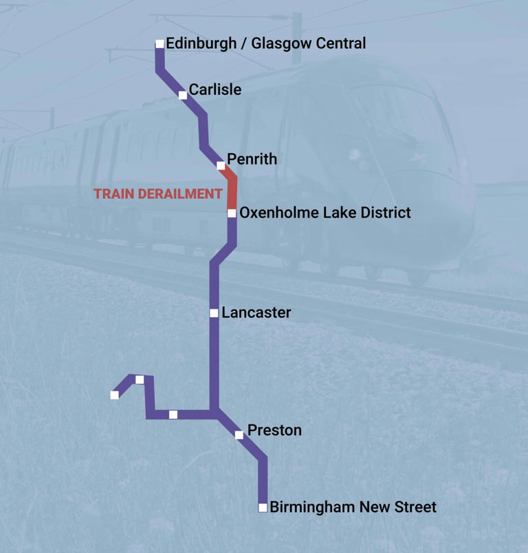 Train derails in Cumbria during rush hour