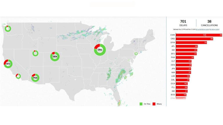 Map shows airports hit worst by delays amid staff shortage