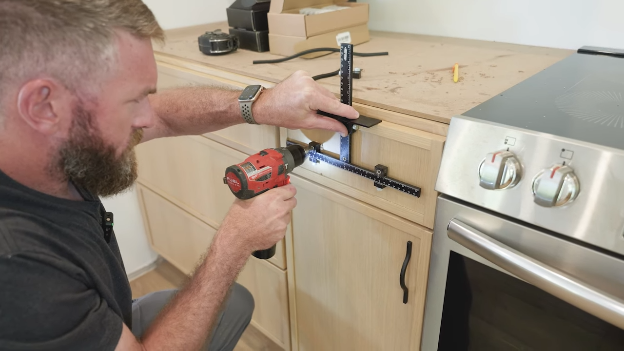 How to install kitchen cabinets alone on an uneven floor for minimal cost