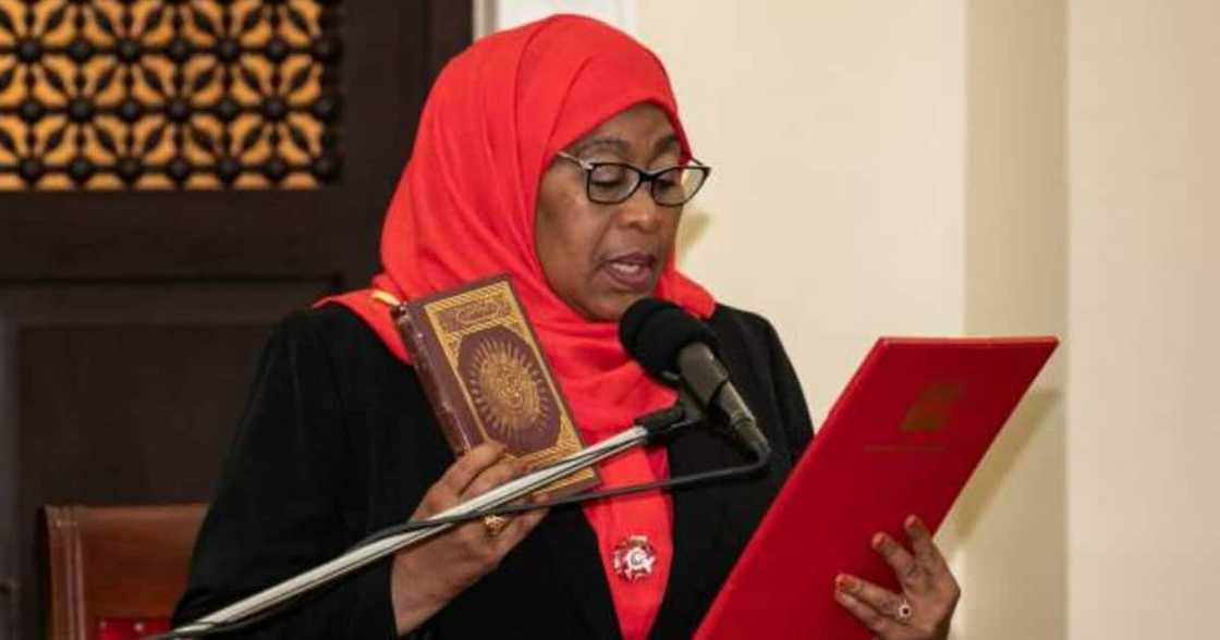Samia Suluhu Hassan sworn in as Tanzania president at low-key ceremony ...