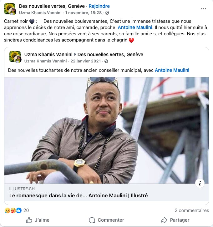 L'humoriste Antoine Maulini est décédé