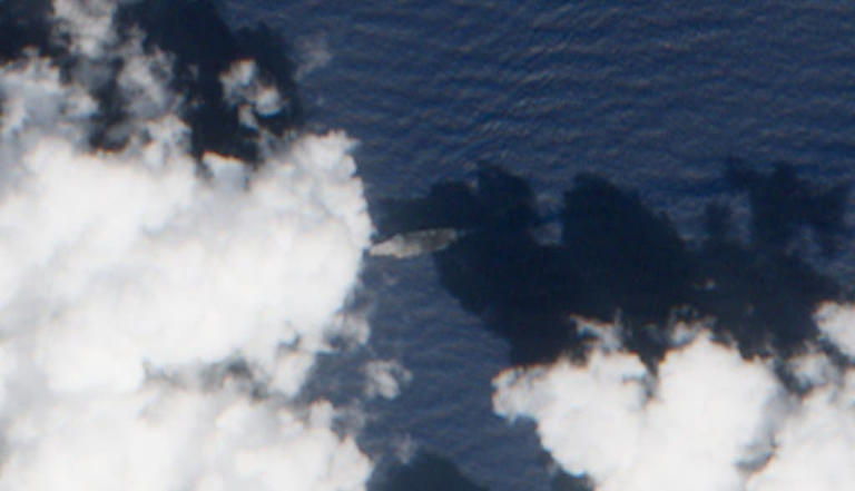 Satellite photo shows US carrier strike group in South China Sea