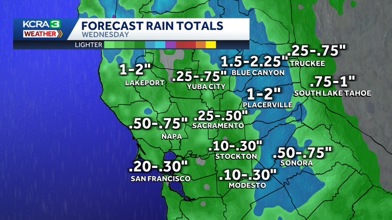 Northern California rain and snow forecast: Tracking amounts, timing ...