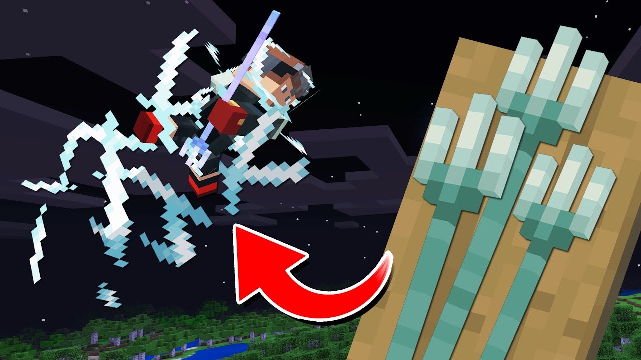 Fast travel in Minecraft 1.13 using tridents