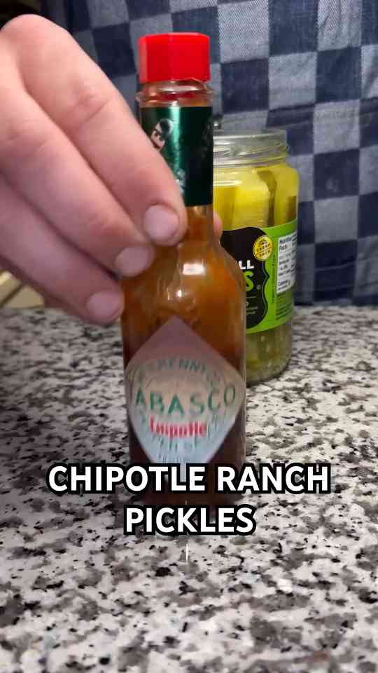 Chipotle ranch dill pickles! 3 simple ingredients and so addicting. #shorts