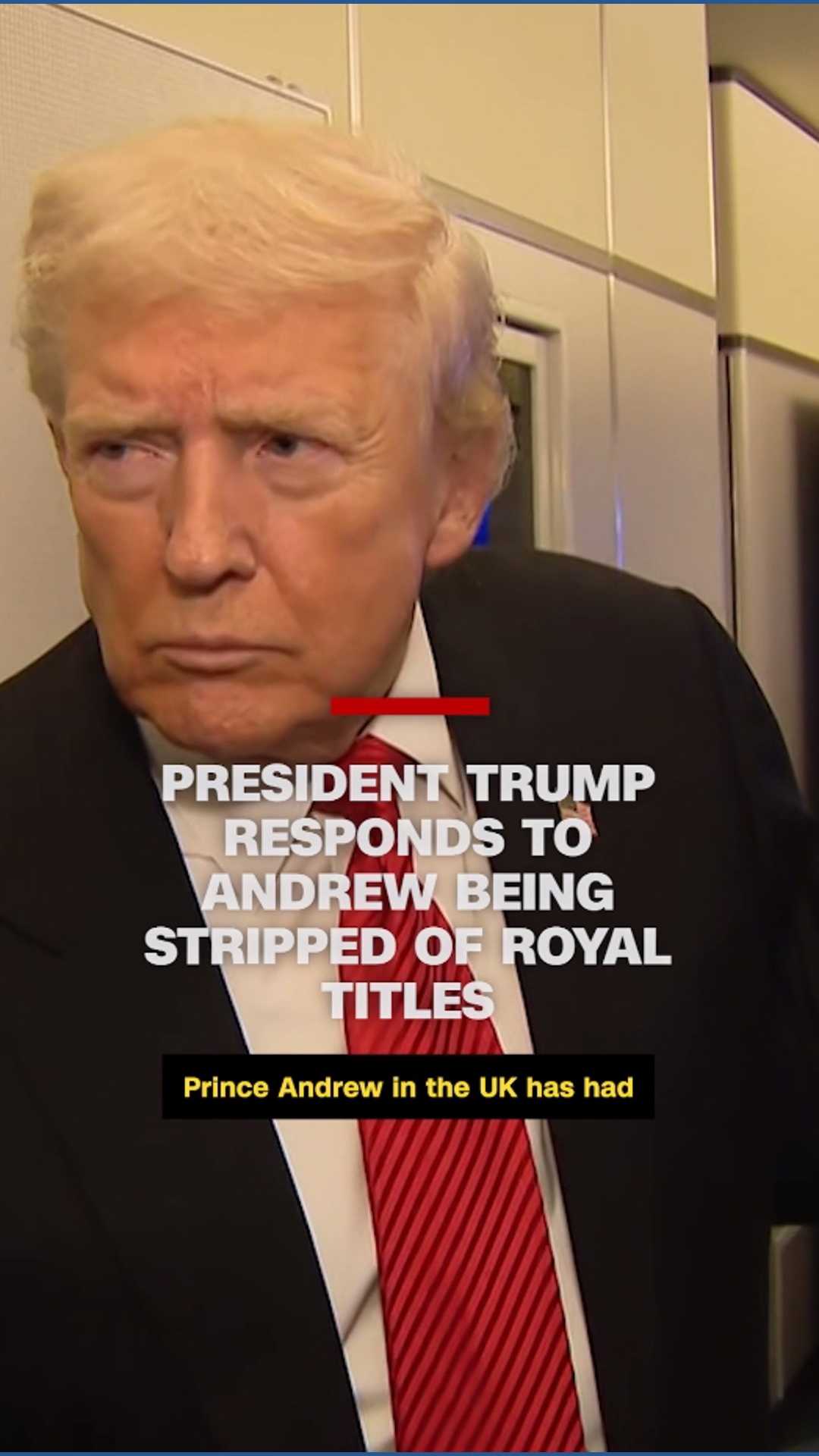 President Trump speaks out on Andrew's royal exile