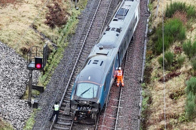 Drone photo shows derailed Avanti train in Cumbria as National Rail ...