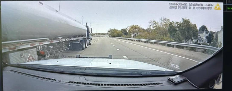 Officer stops semi driver who was on his phone, swerving in lane on US 35