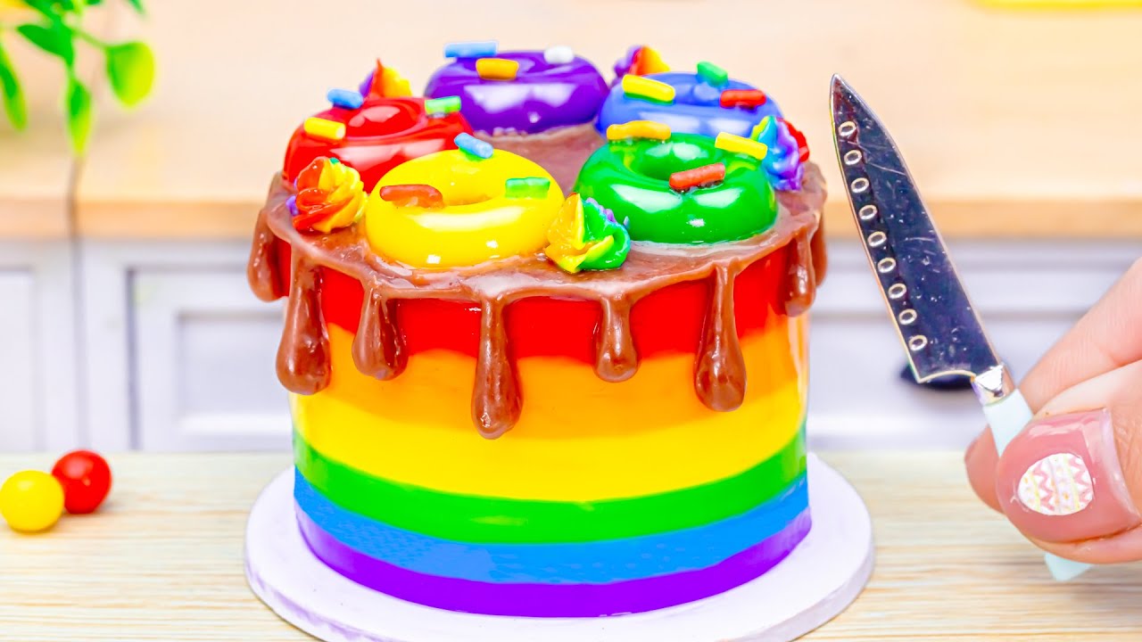 Jelly Rainbow Cake – Creative Mini Cake Decorating Ideas
