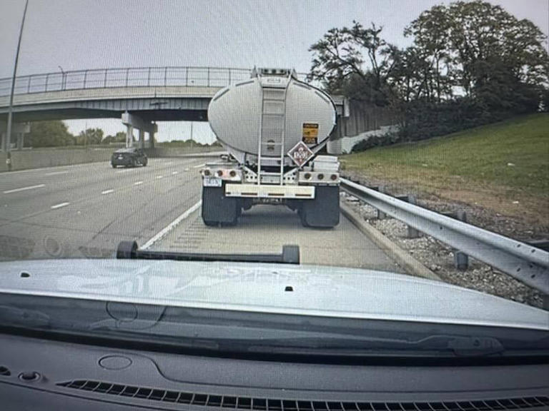 Officer stops semi driver who was on his phone, swerving in lane on US 35