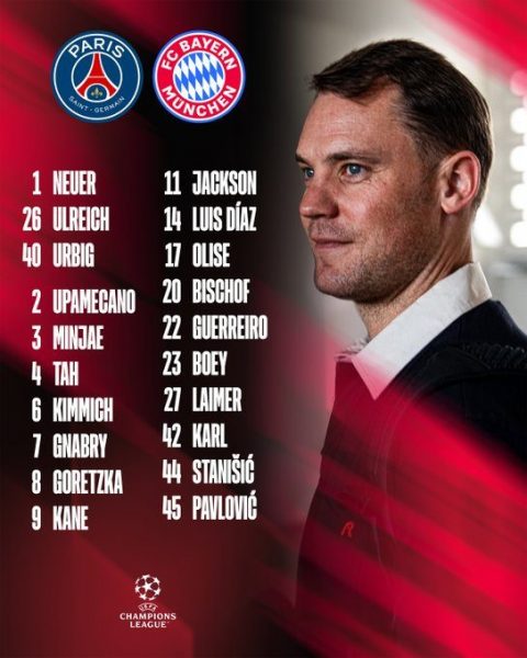 PSG vs Bayern Munich – The German squad: