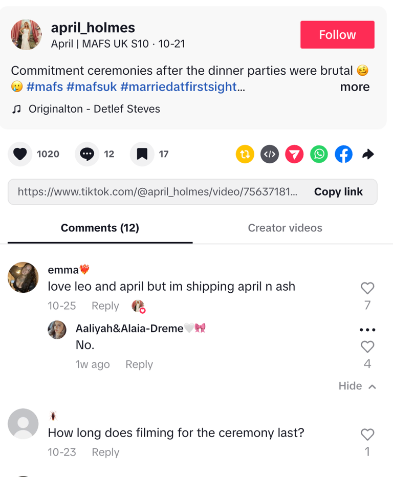 4 signs MAFS UK’s Ashley and April are now dating, as fans spot major ...