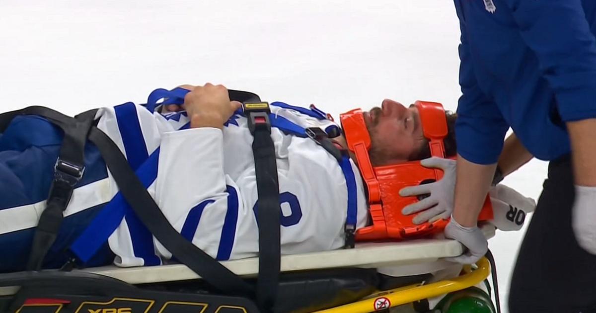 Chris Tanev appears seriously injured, leaves game on a stretcher.