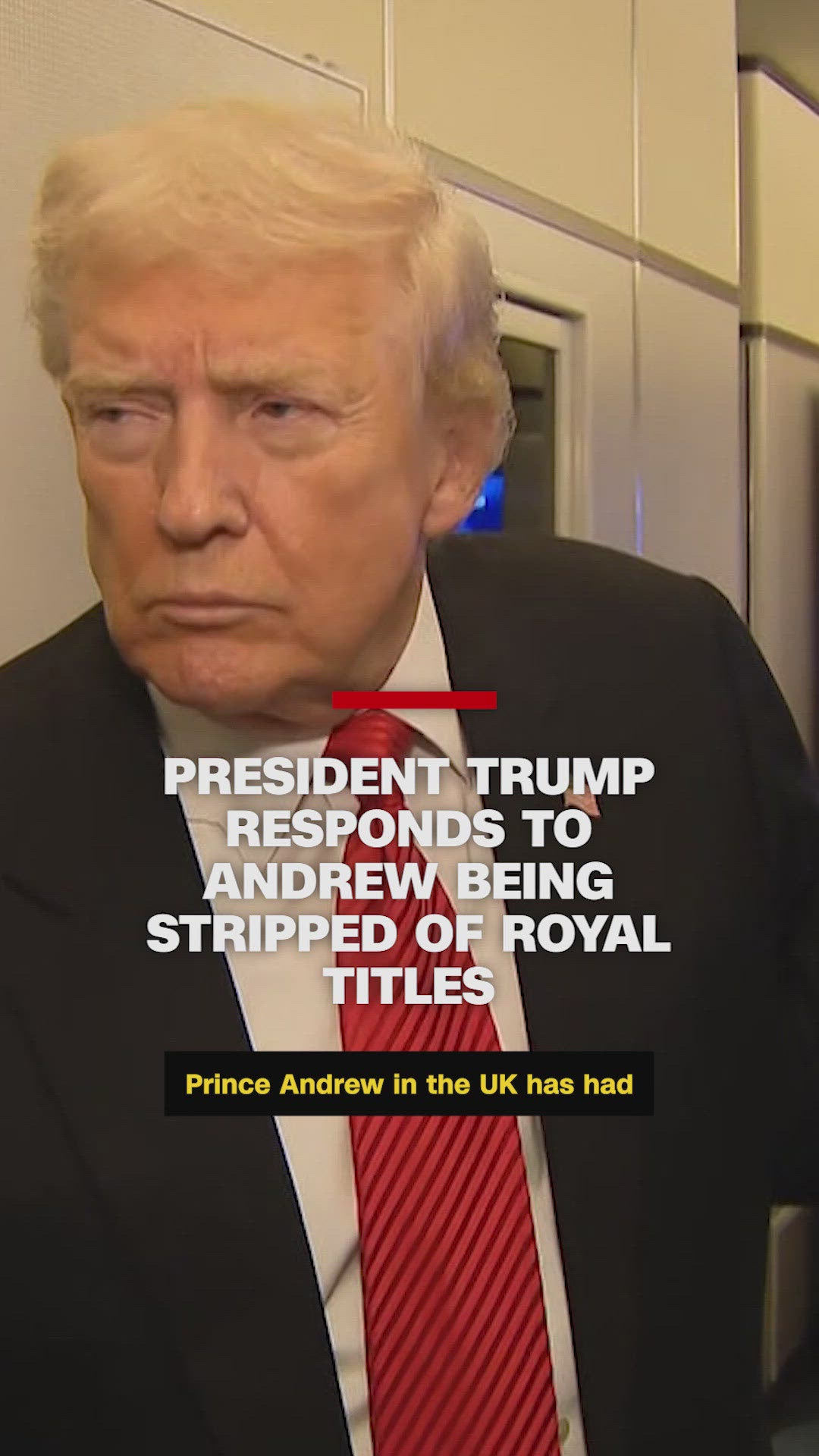 President Trump responds to Andrew being stripped of royal titles
