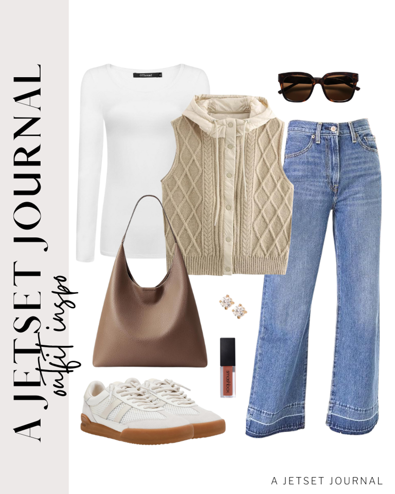 New layered looks featuring a knit vest
