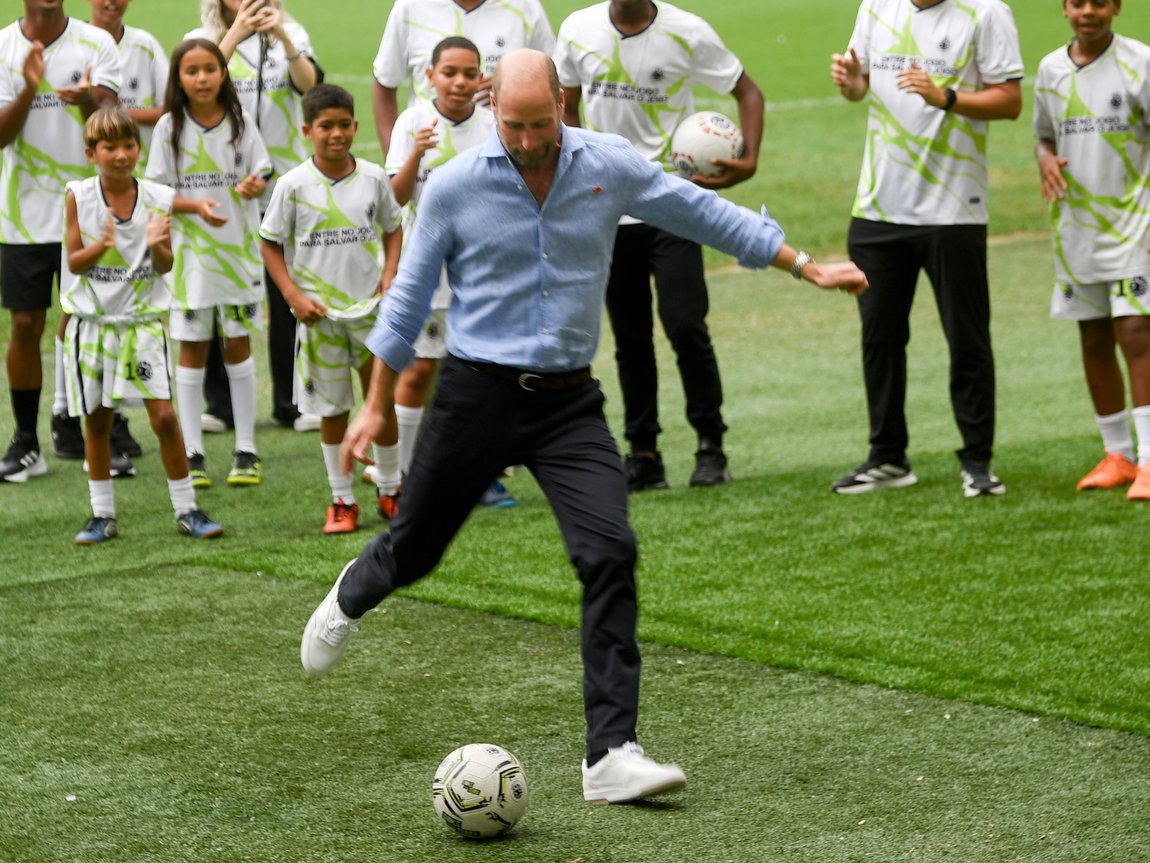 Prince William Scores a Goal in the Legendary Maracana Stadium