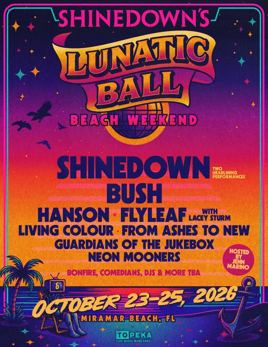 Shinedown Announce Inaugural 3-Day Lunatic Ball Beach Festival