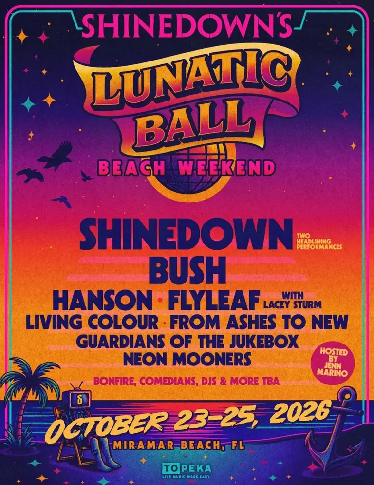 Shinedown Announce Inaugural 3-Day Lunatic Ball Beach Festival