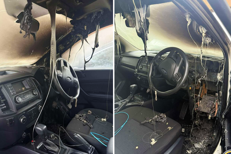 Incredible photos as parked car destroyed in Aussie driveway: 'Never seen'