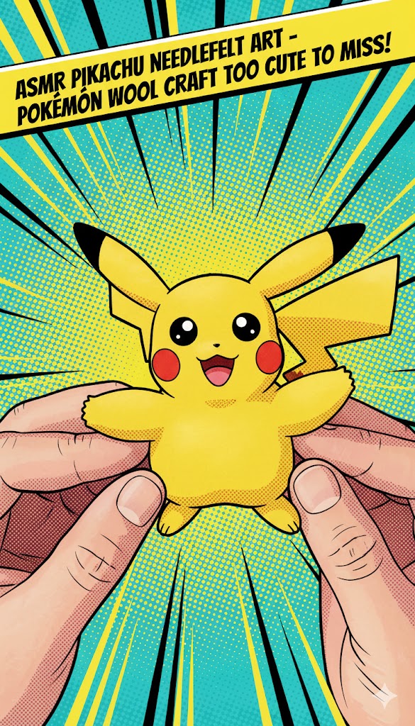 ASMR Pikachu Needlefelt Art – Pokémon Wool Craft Too Cute to Miss!