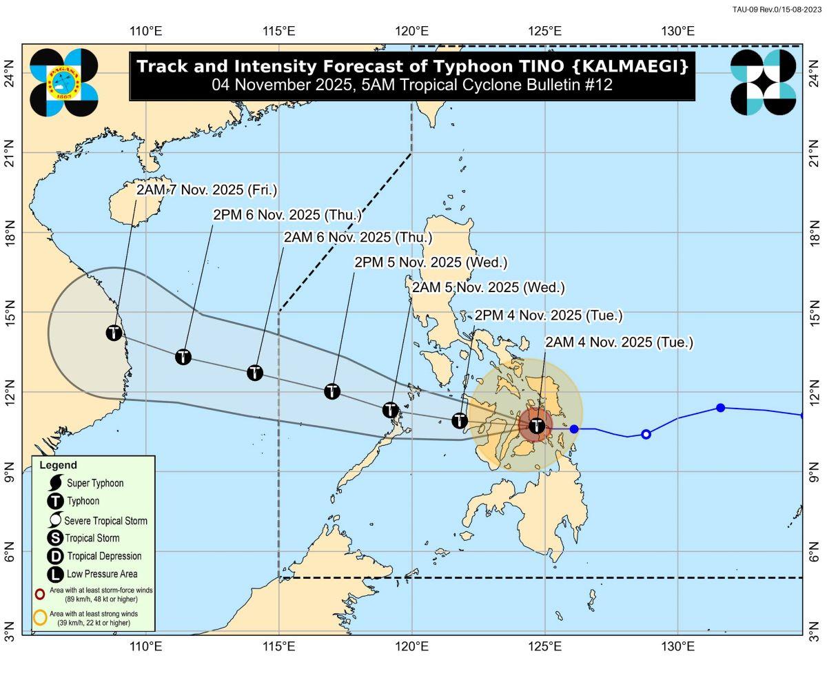 LIVE UPDATES: Typhoon Tino (Nov. 4, 2025)