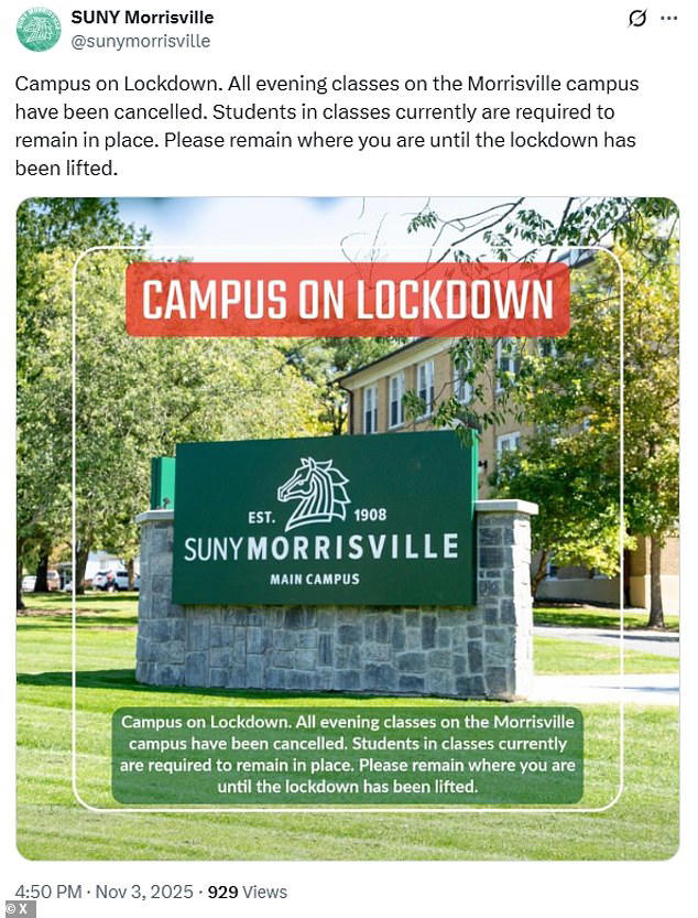 Man hospitalized after shooting at New York state university as campus ...