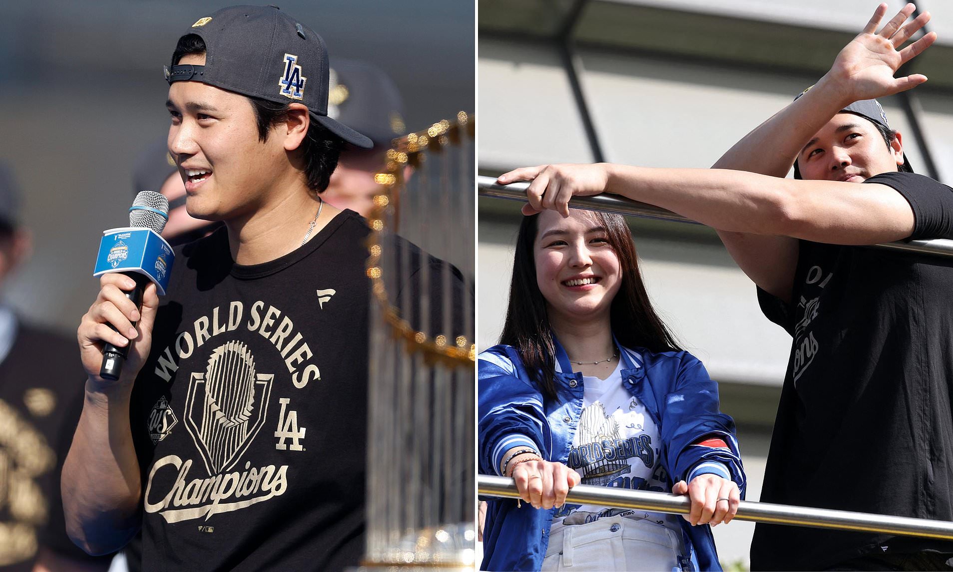 Shohei Ohtani makes rare speech in English as his wife soaks up the ...