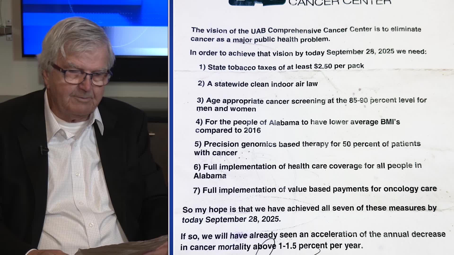 Dr. Ed Partridge reads time capsule letter from 2016