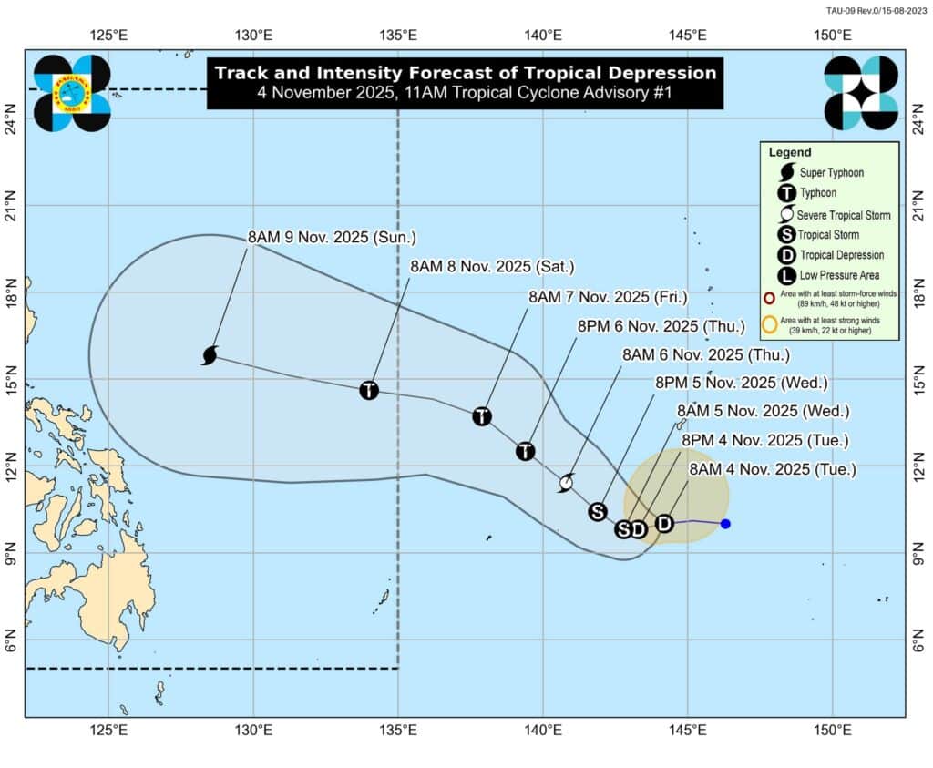 New Tropical Depression forms south of Guam, may enter PAR this weekend