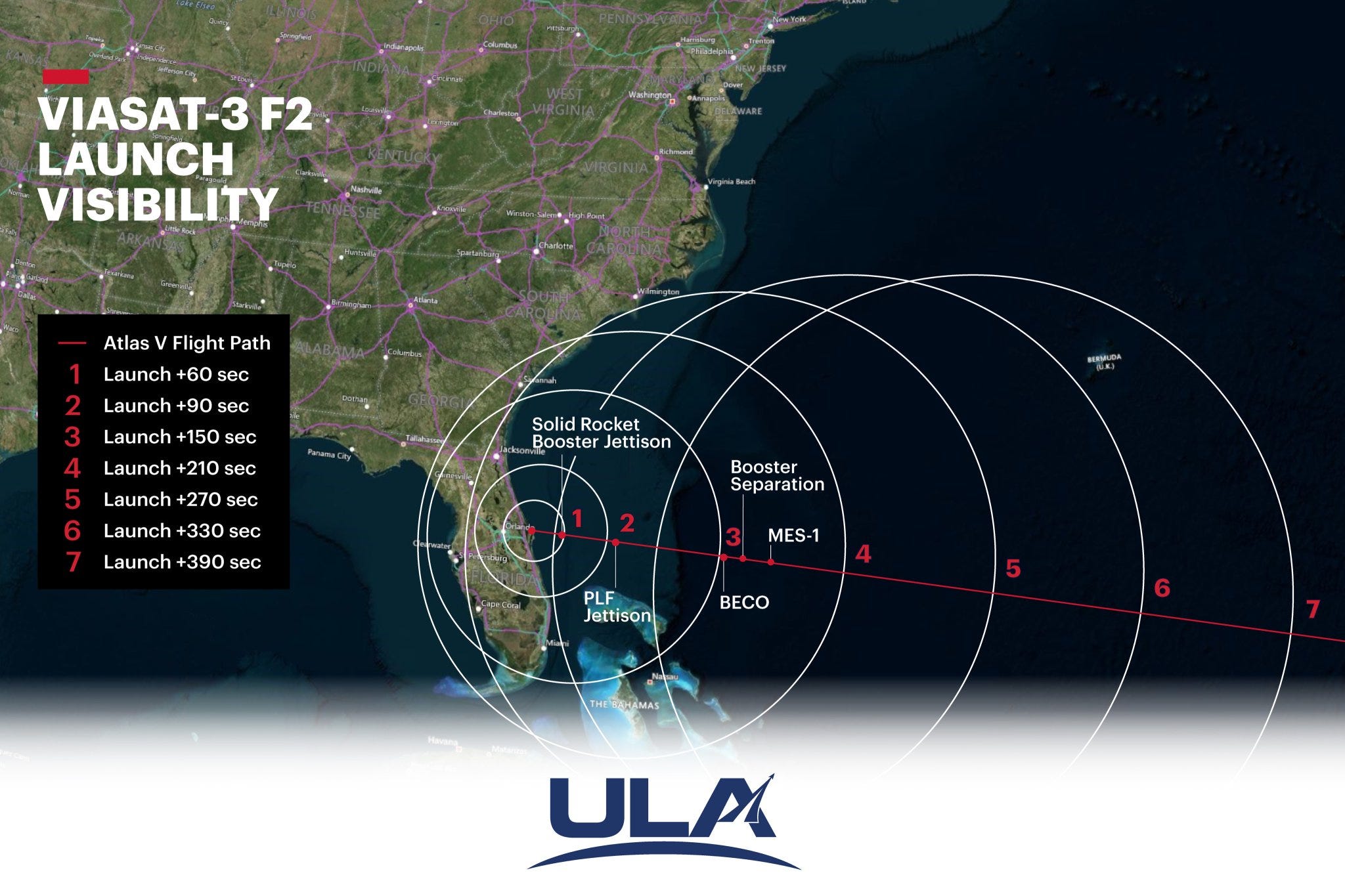 ULA Atlas V rocket launch in Florida may be visible in Georgia, South ...
