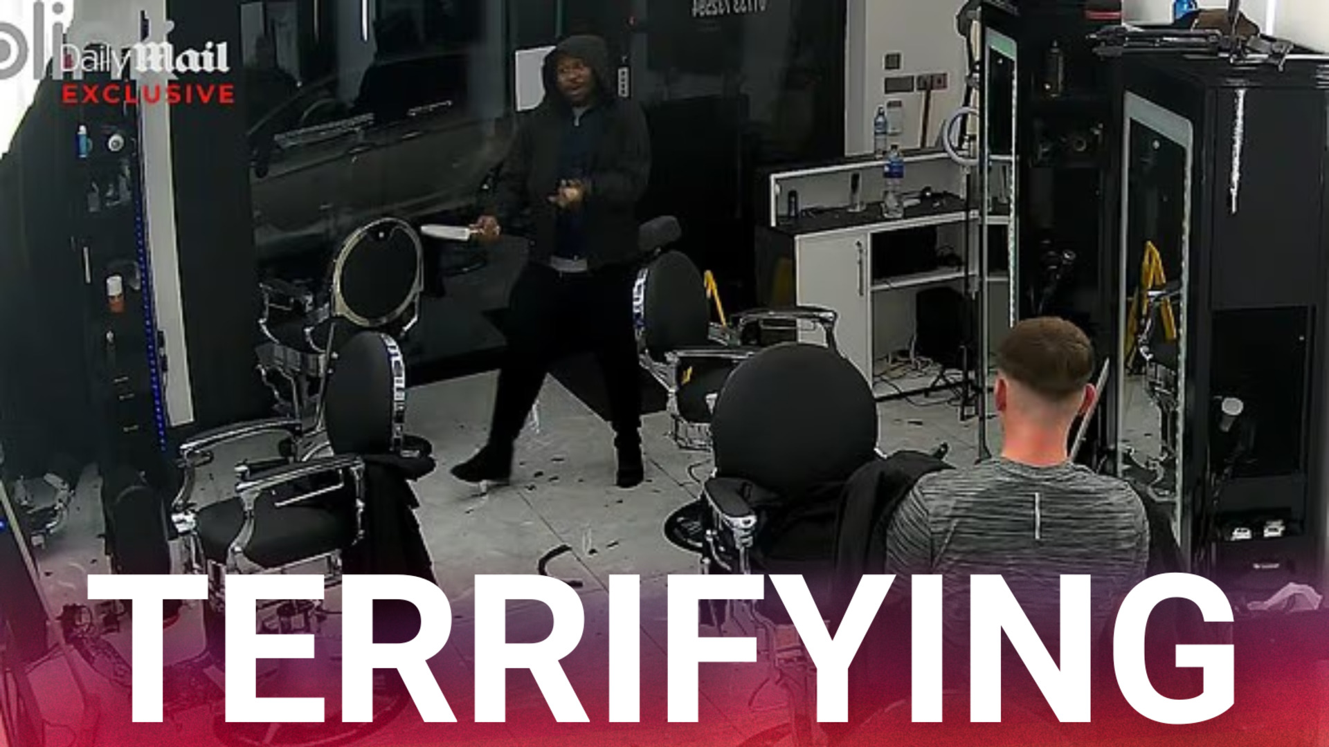 Chilling video shows UK train stabber suspect enter barber shop with ...