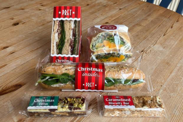 I got a sneak peek at Pret A Manger's Christmas menu - 2 items filled ...