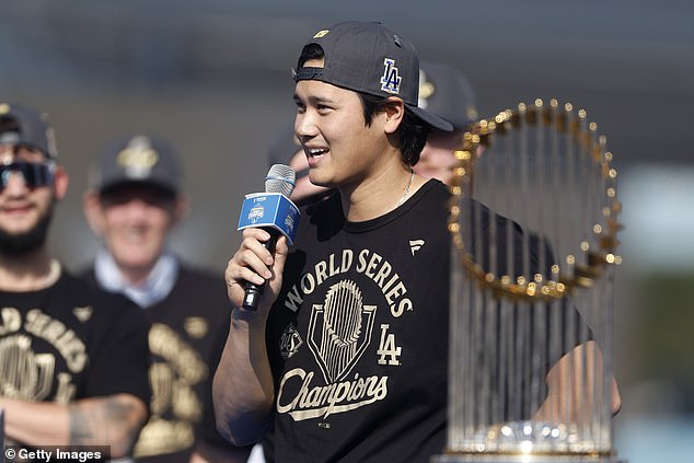 Shohei Ohtani makes rare speech in English as his wife soaks up the ...