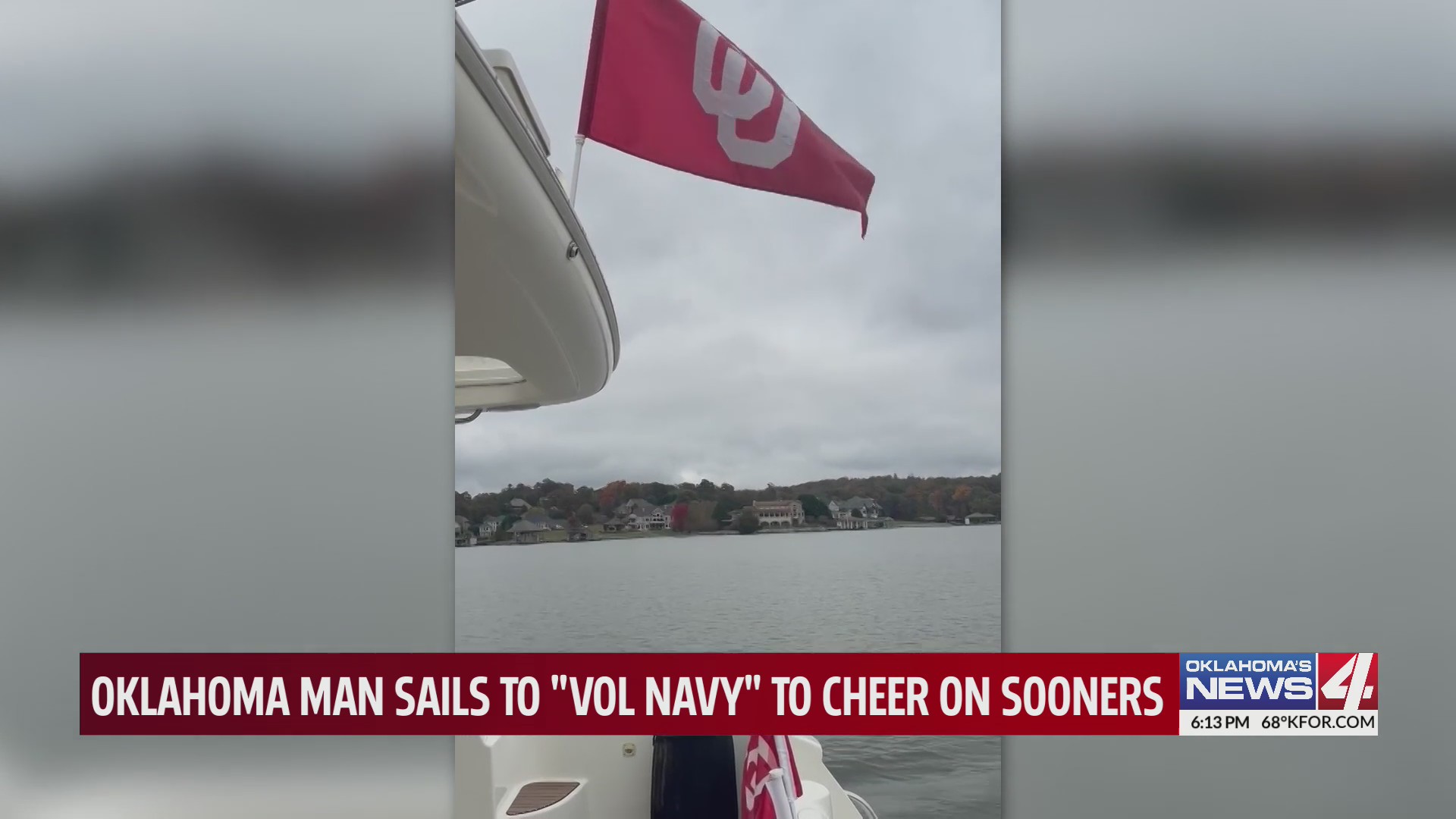 Oklahoma man sails to "Vol Navy" to cheer on Sooners