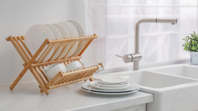 Reduce Countertop Chaos With A Smarter Dish Rack That Disappears When ...