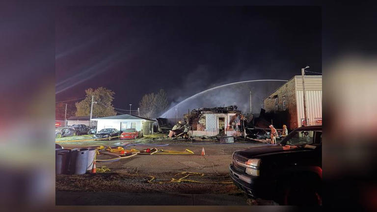 Fire spans across entire city block in Champaign County; Crews to ...