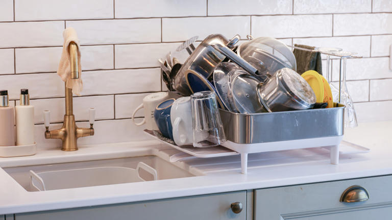 Reduce Countertop Chaos With A Smarter Dish Rack That Disappears When ...