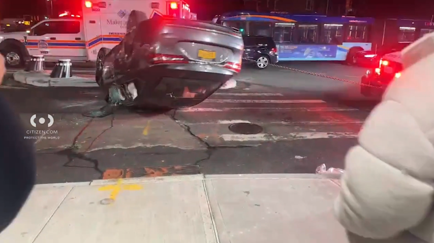 Citizen app video captures police efforts to upright overturned car in ...