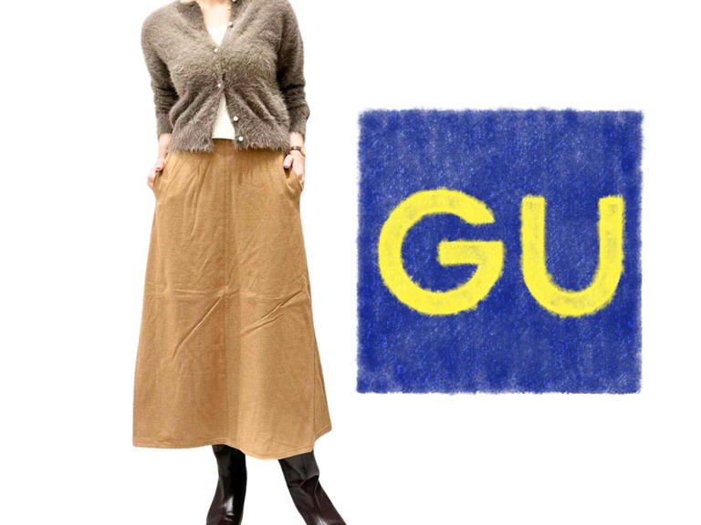 「ウエストきつい、、」→ 解決！【GU】40・50代のきれい見え♡「楽ちんスカート」