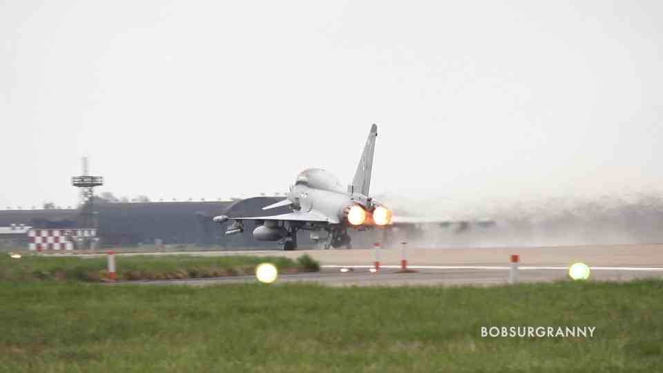 How RAF Typhoons Turned a Rainy Runway Into a Fiery Spectacle