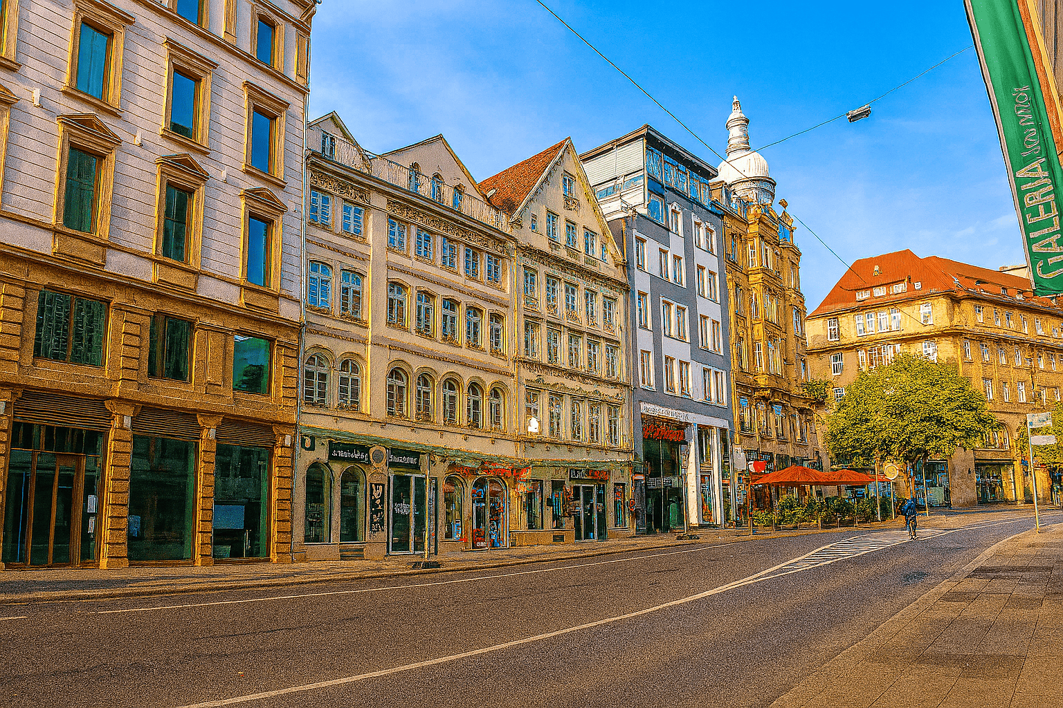 Early Morning Walk in Stuttgart City Center