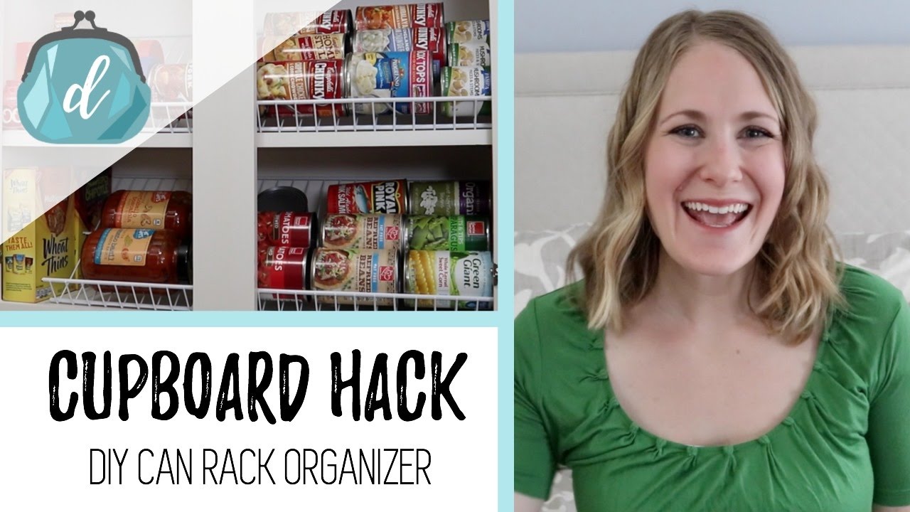 Cupboard DIY can rack organizer | Small space + apartment pantry ...