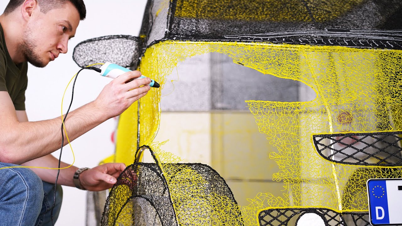 Building a life-sized smart car from scratch with a 3D printing pen!