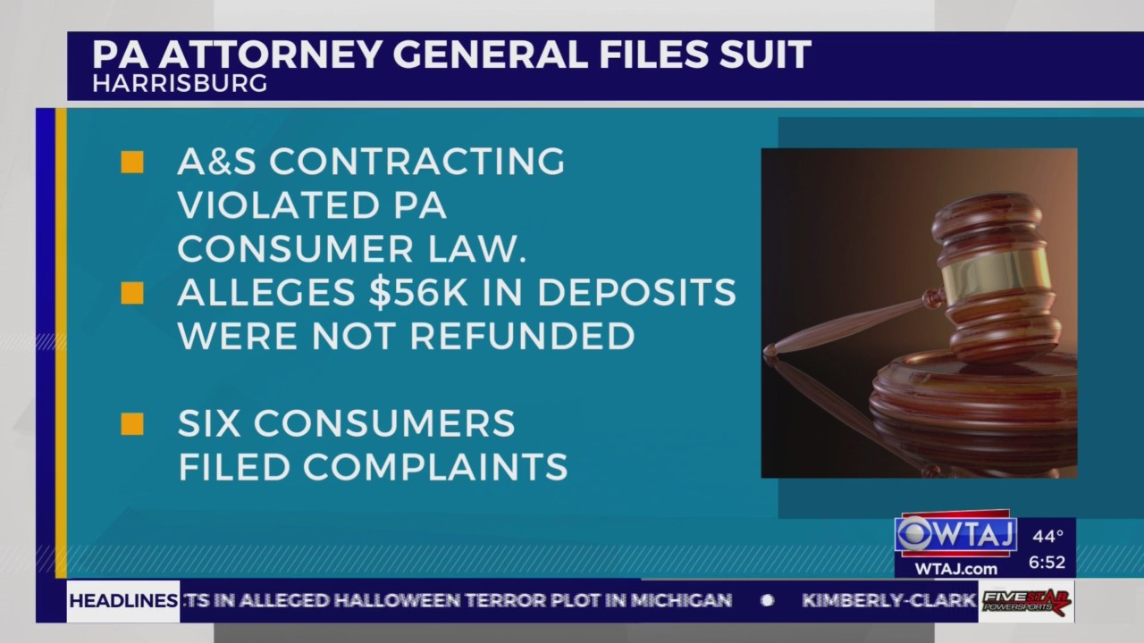 Home contractor sued by Pennsylvania AG for deceptive, fraudulent practices